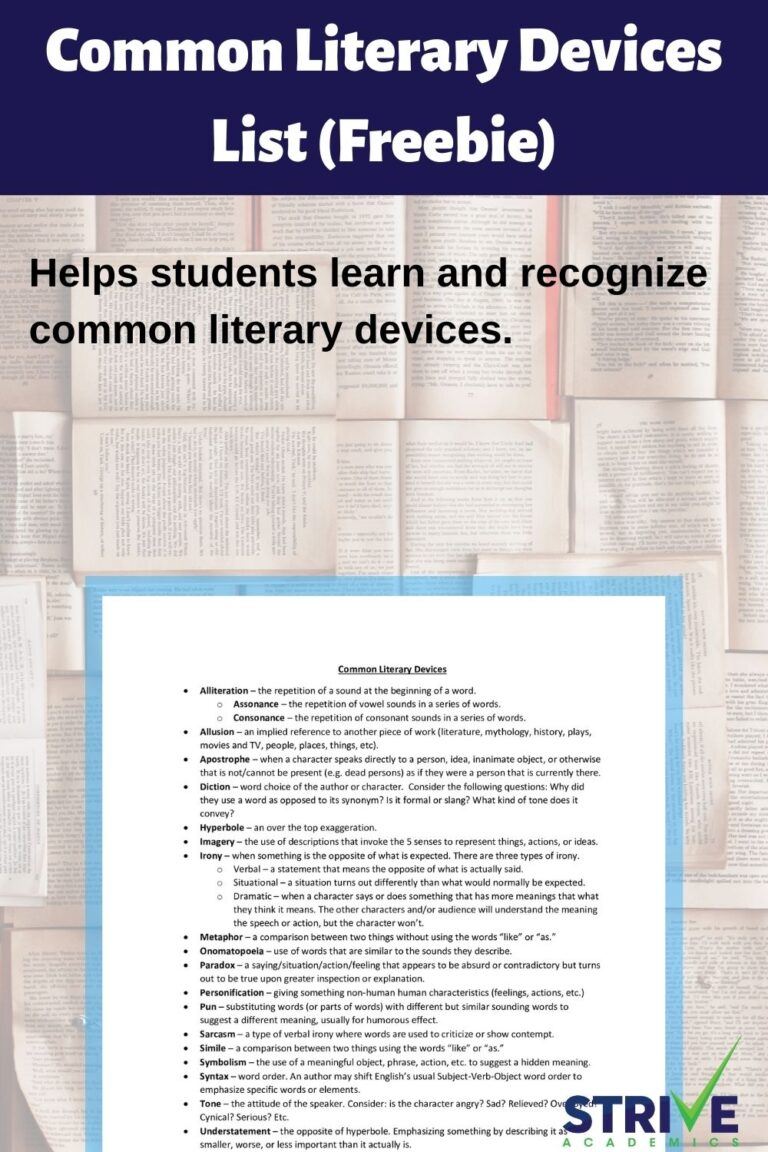 Common Literary Devices Students Should Know – Strive Academics